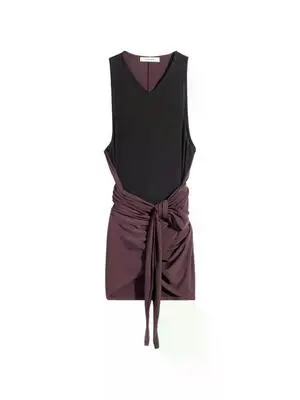 LEMAIRE Sleeveless V-neck Mini Dress - Black