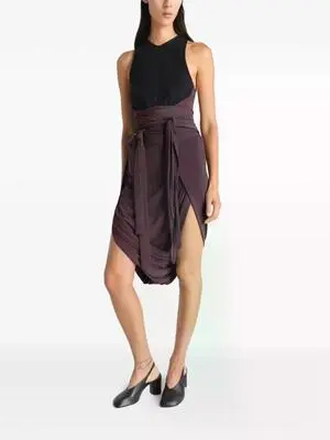 LEMAIRE Sleeveless V-neck Mini Dress - Black
