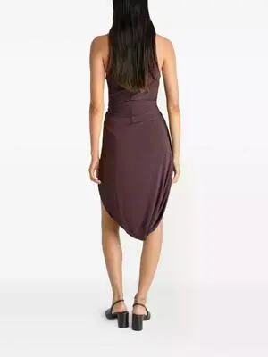LEMAIRE Sleeveless V-neck Mini Dress - Black