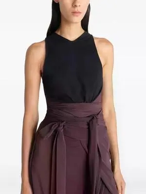 LEMAIRE Sleeveless V-neck Mini Dress - Black
