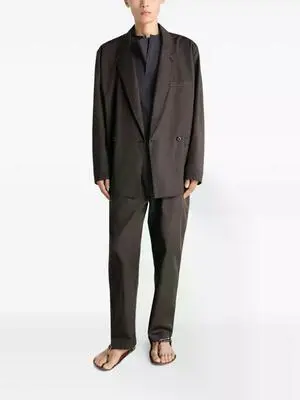 LEMAIRE Tapered Trousers With Pocket - Brown