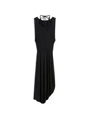 LEMAIRE Draped Double Layer Midi Dress - Black
