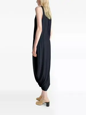 LEMAIRE Draped Double Layer Midi Dress - Black