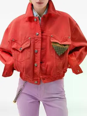 Versace Oversized Denim Blouson - Red