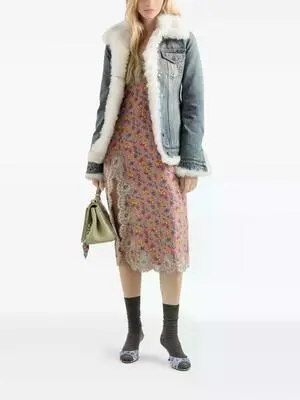 Dolce & Gabbana Faux-fur Trimmed Denim Jacket - Blue