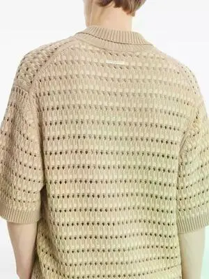 Maison Kitsuné Open-knit Polo Shirt