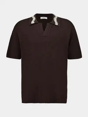 Commas Polo Hand Crochet Cotton - Brown