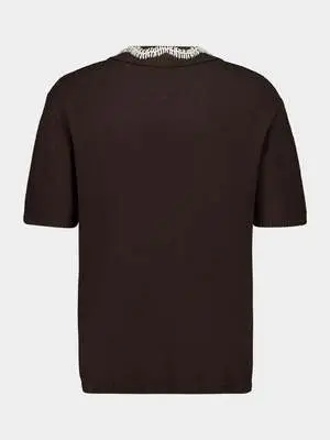Commas Polo Hand Crochet Cotton - Brown