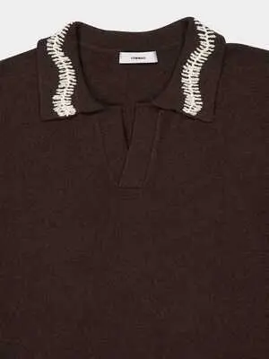 Commas Polo Hand Crochet Cotton - Brown