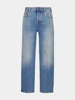 Gucci Light Wash Straight Fit Denim Pants Blue
