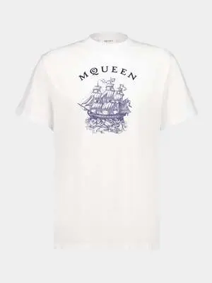 Alexander McQueen Ship Tattoo Print T-shirt - White