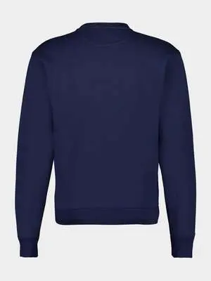 Valentino Garavani Cotton Sweatshirt With Chez Patch - Blue