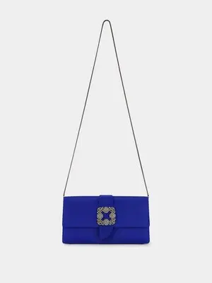 Manolo Blahnik Capri Satin Clutch - Blue