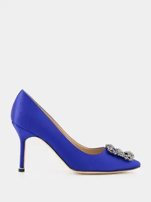 Manolo Blahnik Satin Pumps - Blue