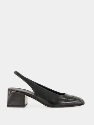 COURREGES Vinyl Slingback Heels - Black