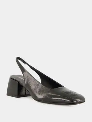 COURREGES Vinyl Slingback Heels - Black