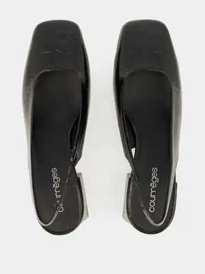 COURREGES Vinyl Slingback Heels - Black