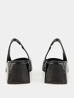 COURREGES Vinyl Slingback Heels - Black