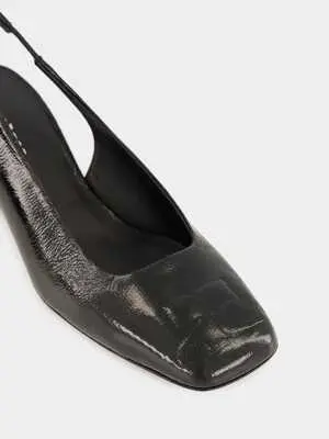 COURREGES Vinyl Slingback Heels - Black
