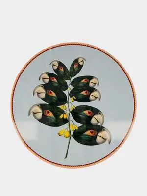 La DoubleJ Parrotstem Round Wooden Placemat Multicolour