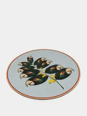 La DoubleJ Parrotstem Round Wooden Placemat - Multicolour