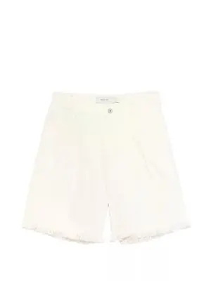 BRAM’S FRUIT Fringed Pleated Shorts - Neutrals
