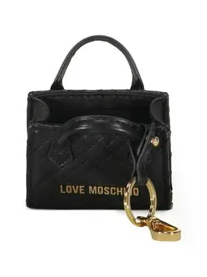 Moschino Quilted Bag Keyring - Black