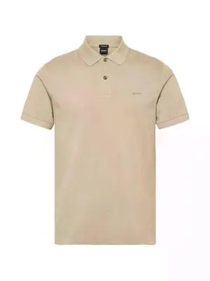 BOSS Pallas Logo-embroidered Cotton-piqué Polo Shirt - Neutrals