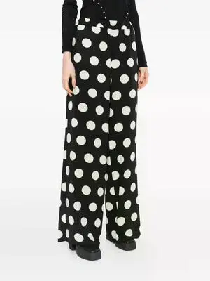 Junya Watanabe Polka-dot Wide-leg Trousers - Black