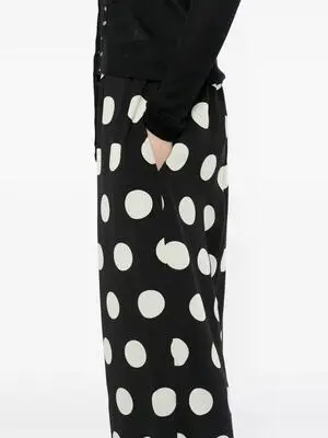 Junya Watanabe Polka-dot Wide-leg Trousers - Black