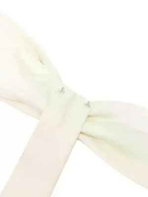 FORTE_FORTE Shiny Bow Scarf - Neutrals