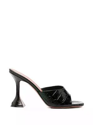 Amina Muaddi Lupita Crocodile-embossed Sandals