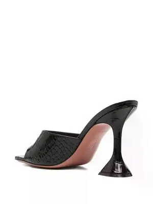 Amina Muaddi Lupita Crocodile-embossed Sandals