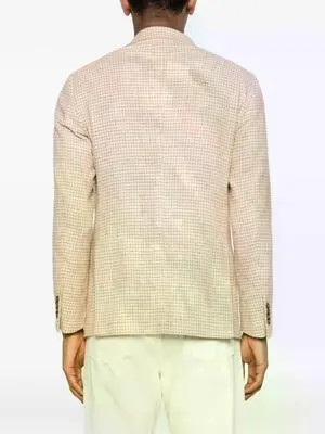 Tagliatore Buttoned Patterned Blazer - Neutrals