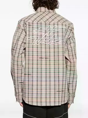 Off-White Marker Logo-embroidered Shirt - Pink
