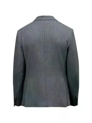 PAOLO PECORA Pinstriped Double-breasted Blazer - Grey