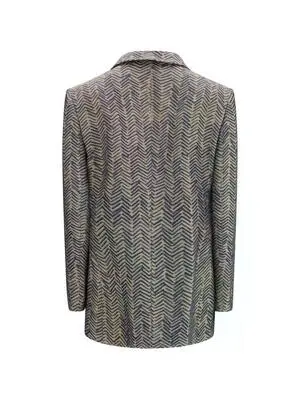 Giorgio Armani Single-breasted Chevron-pattern Blazer