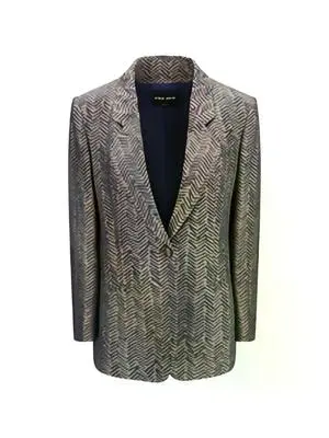 Giorgio Armani Single-breasted Chevron-pattern Blazer