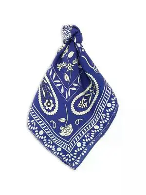 Alberto Biani Patterned Silk Scarf - Blue