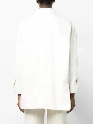 Max Mara Oversized Long-sleeve Cotton Shirt - White