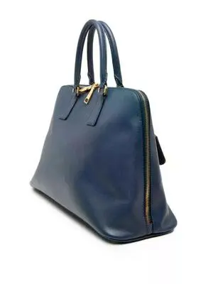 Prada Large Saffiano Lux Promenade Satchel - Blue
