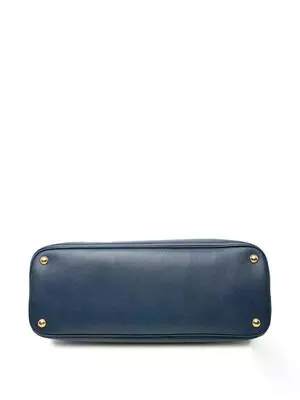 Prada Large Saffiano Lux Promenade Satchel - Blue