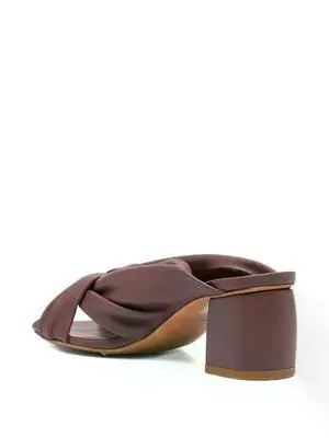 FORTE_FORTE Nappa Crossed Sandals - Brown