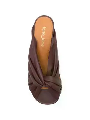 FORTE_FORTE Nappa Crossed Sandals - Brown