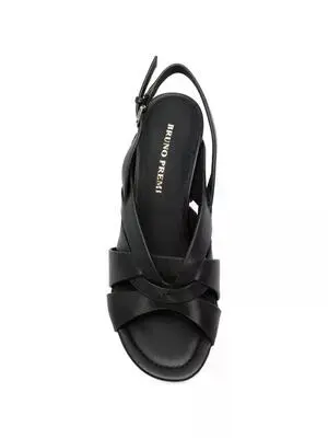 BRUNO PREMI Strappy Leather Sandals - Black