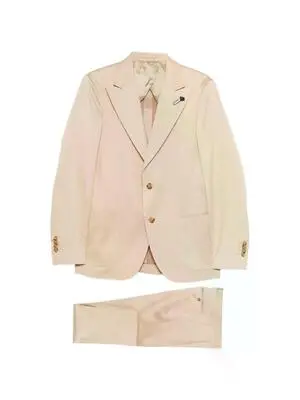 LARDINI Single-breasted Cotton Suit - Neutrals