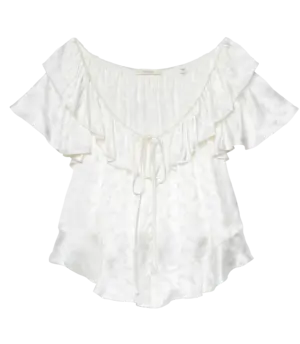 DÔEN Floriette Jacquard Top - Salt