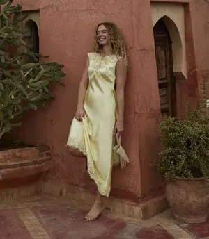 DÔEN Marcelle Silk Satin Dress - Gateau