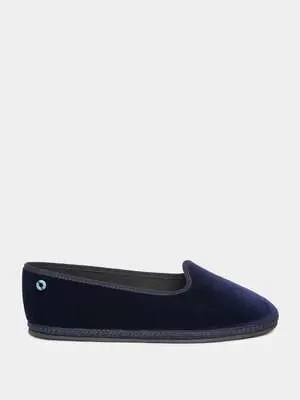 PIEDATERRE Modigliani Velvet Slippers - Blue