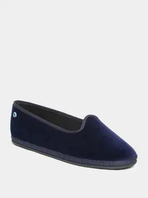 PIEDATERRE Modigliani Velvet Slippers - Blue